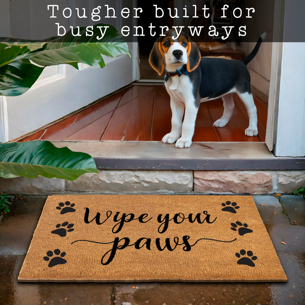 Coir Mat Wipe Your Paws 30"x17" | Main Event USA