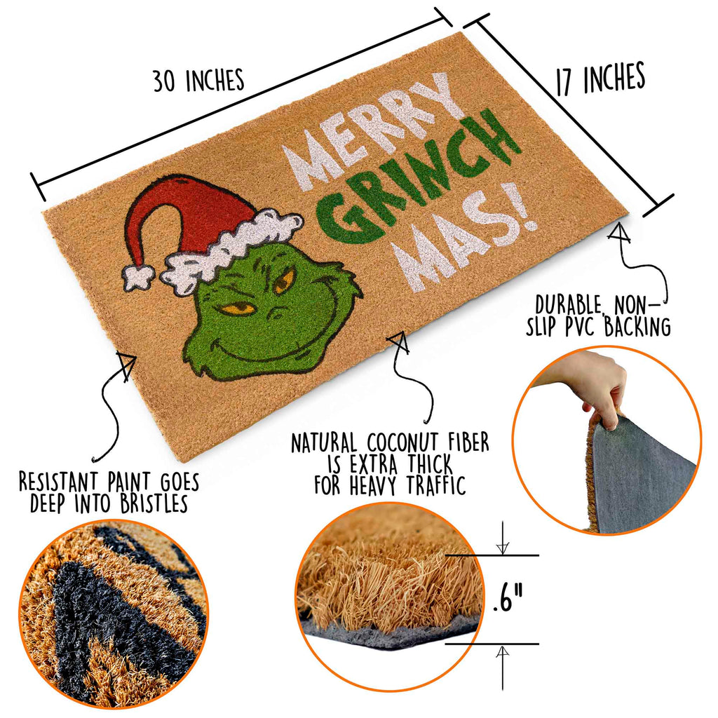 MAINEVENT Merry Grinch Mas Doormat 30x17 Inch | Main Event USA